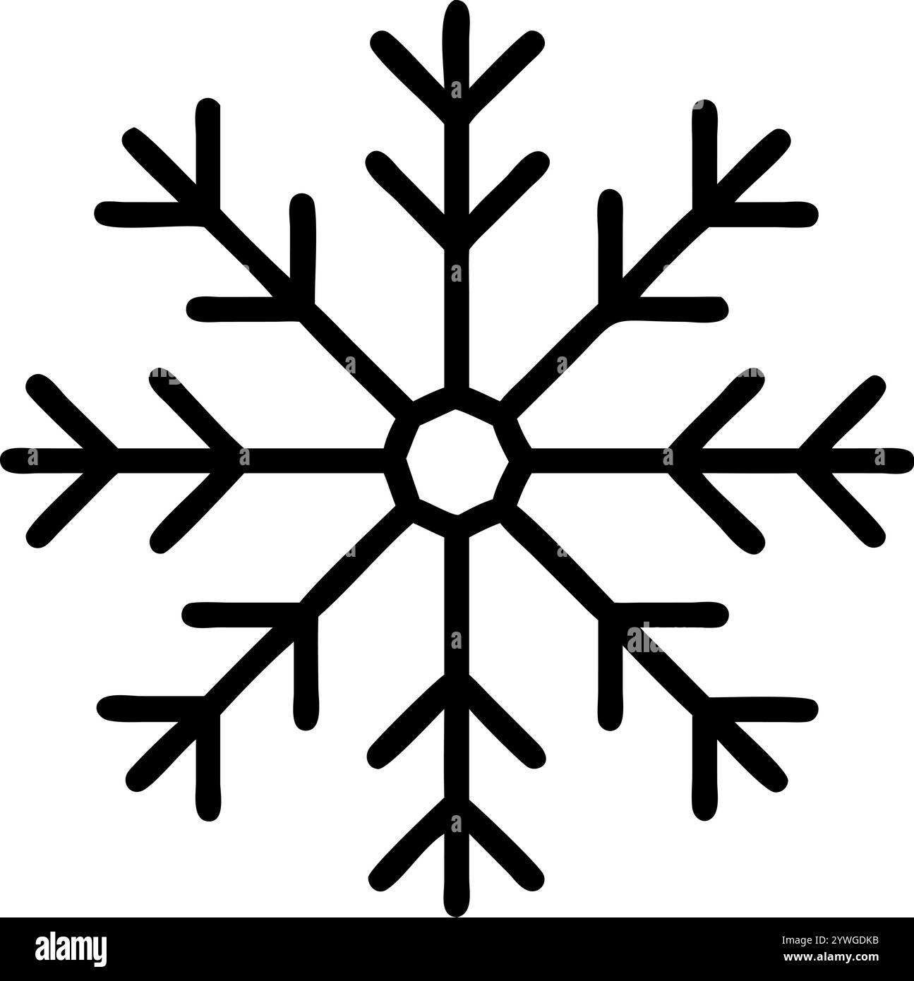 hello winter seasonal concept shape of snowflakes one line drawing and ...