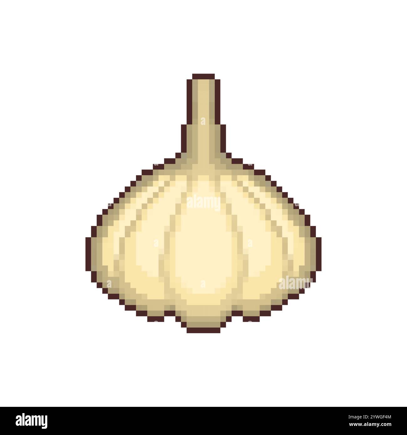 Garlic pixel art isolated. 8 bit Vegetable icon sign Stock Vector Image ...