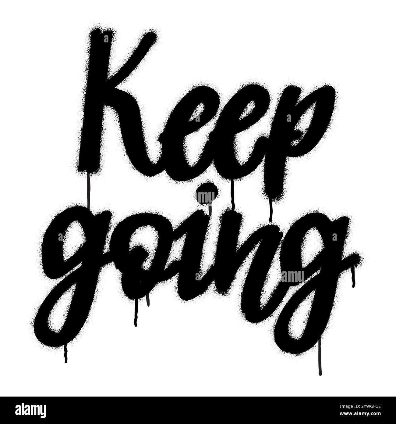Spray graffiti motivational calligraphic quote KEEP GOING over white ...
