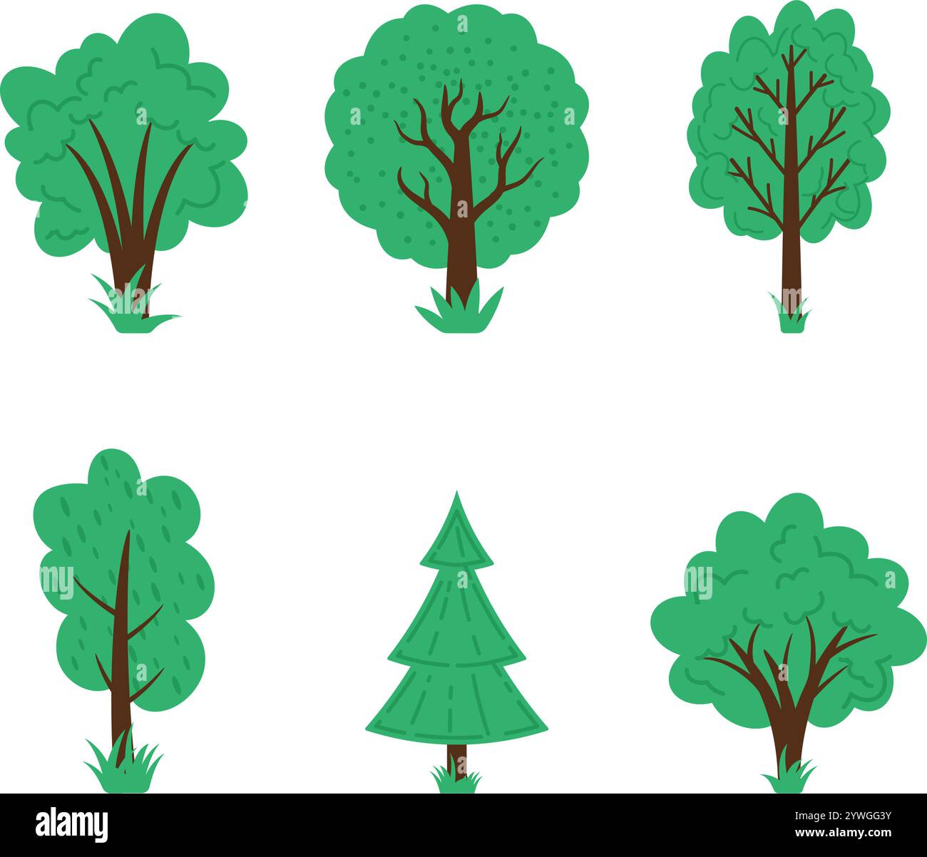 Cute vector illustration of forest elements Stock Vector Image & Art ...