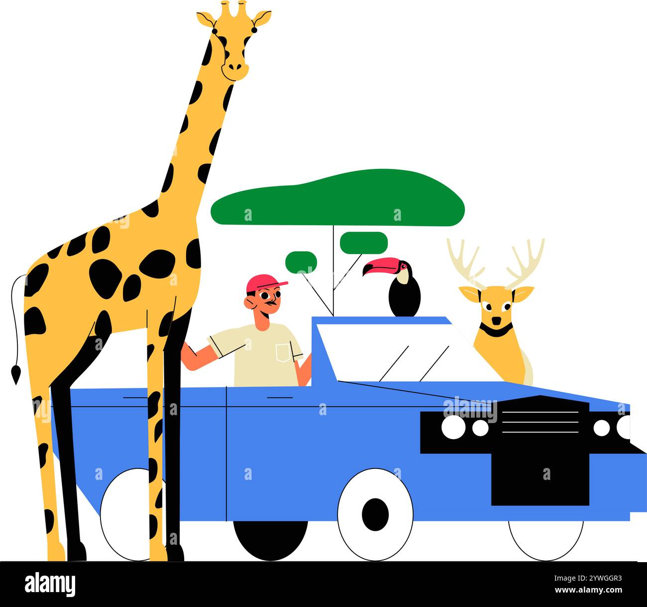 Deer safari vehicle Stock Vector Images - Alamy