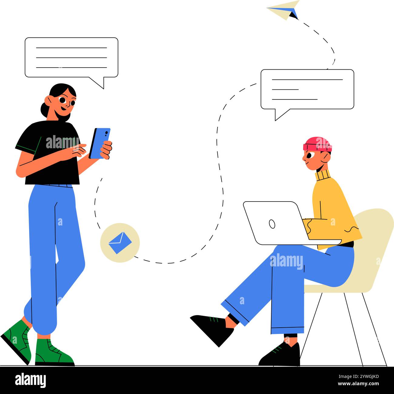 Two people standing social talking Stock Vector Images - Alamy
