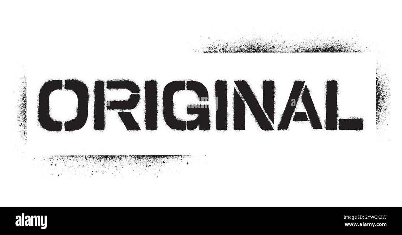 Spray graffiti motivational stencil word ORIGINAL over white Stock ...