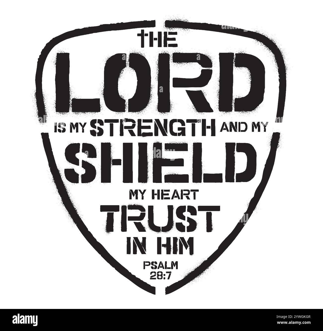 A motivational graffiti stencil displaying the phrase THE LORD IS MY ...