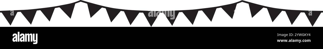 Garlands of pennants flags seamless border. Vector graphic illustration ...