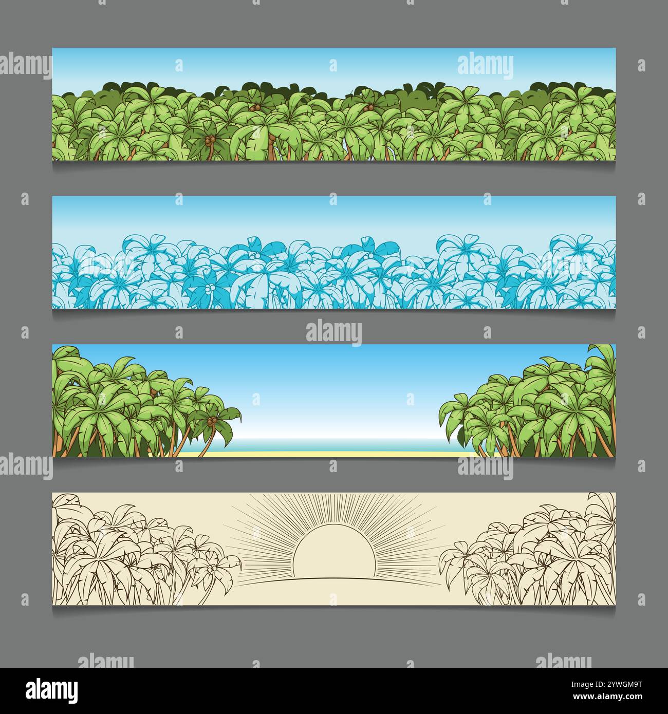 Banner ads palm tree theme vector illustration Stock Vector Image & Art ...