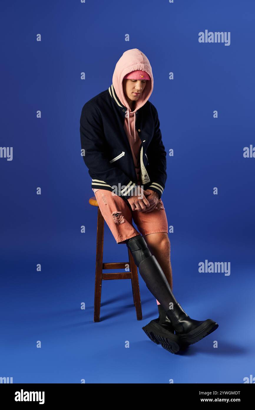 Young man with a prosthetic leg showcases his unique style while ...