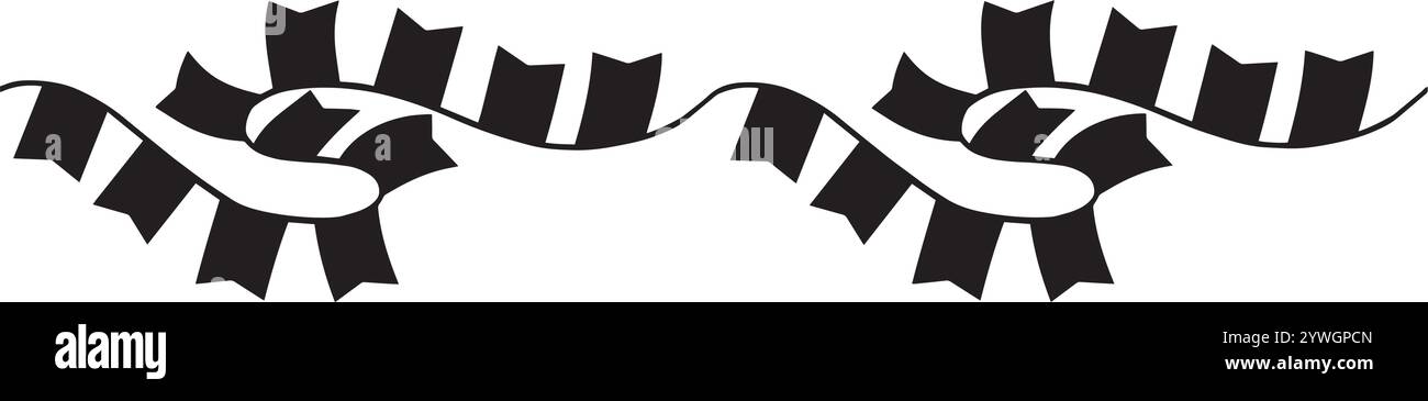 Garlands of pennants flags seamless border. Vector graphic illustration ...