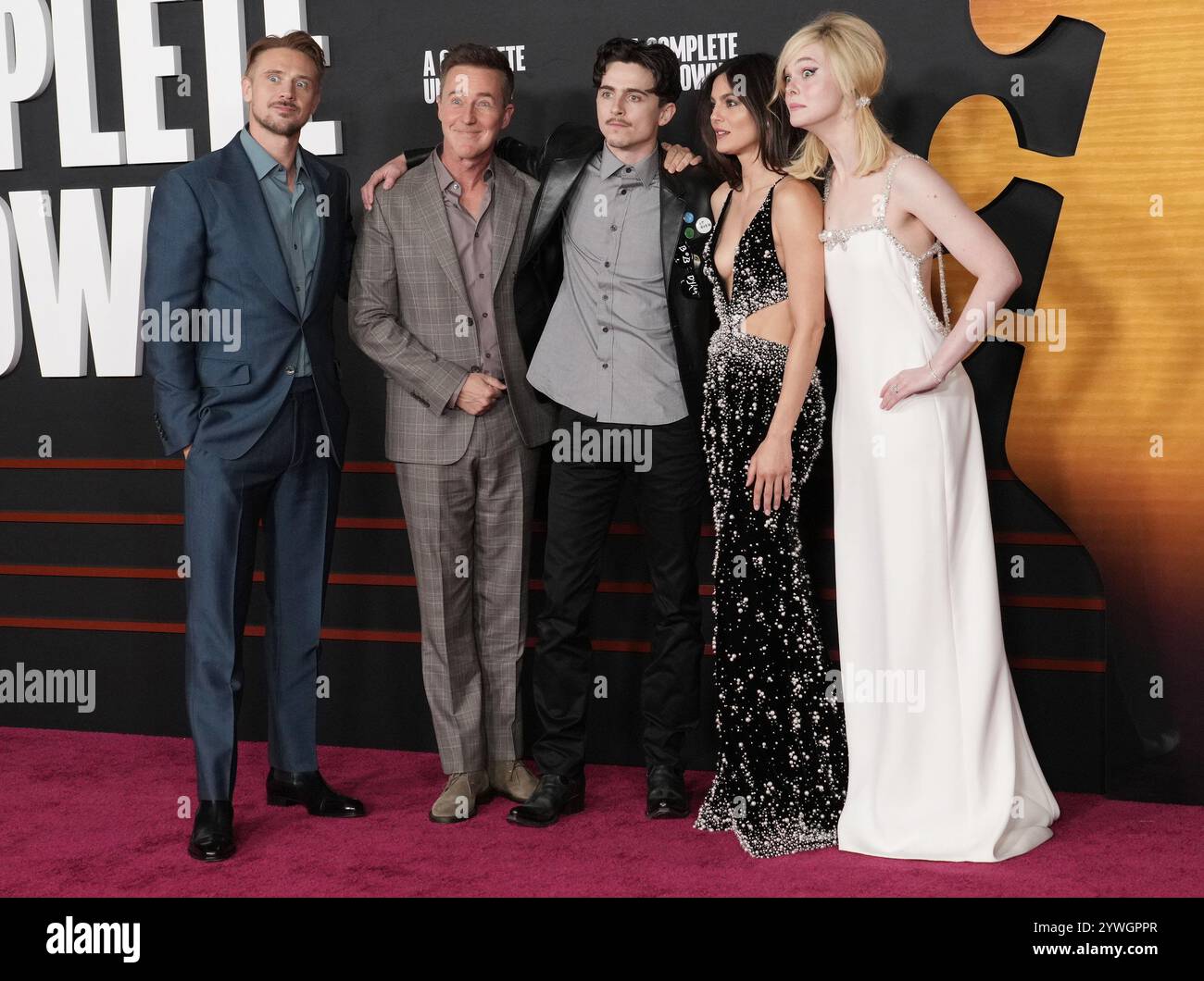 Los Angeles, USA. 10th Dec, 2024. (L-R) A COMPLETE UNKNOWN Cast - Boyd ...