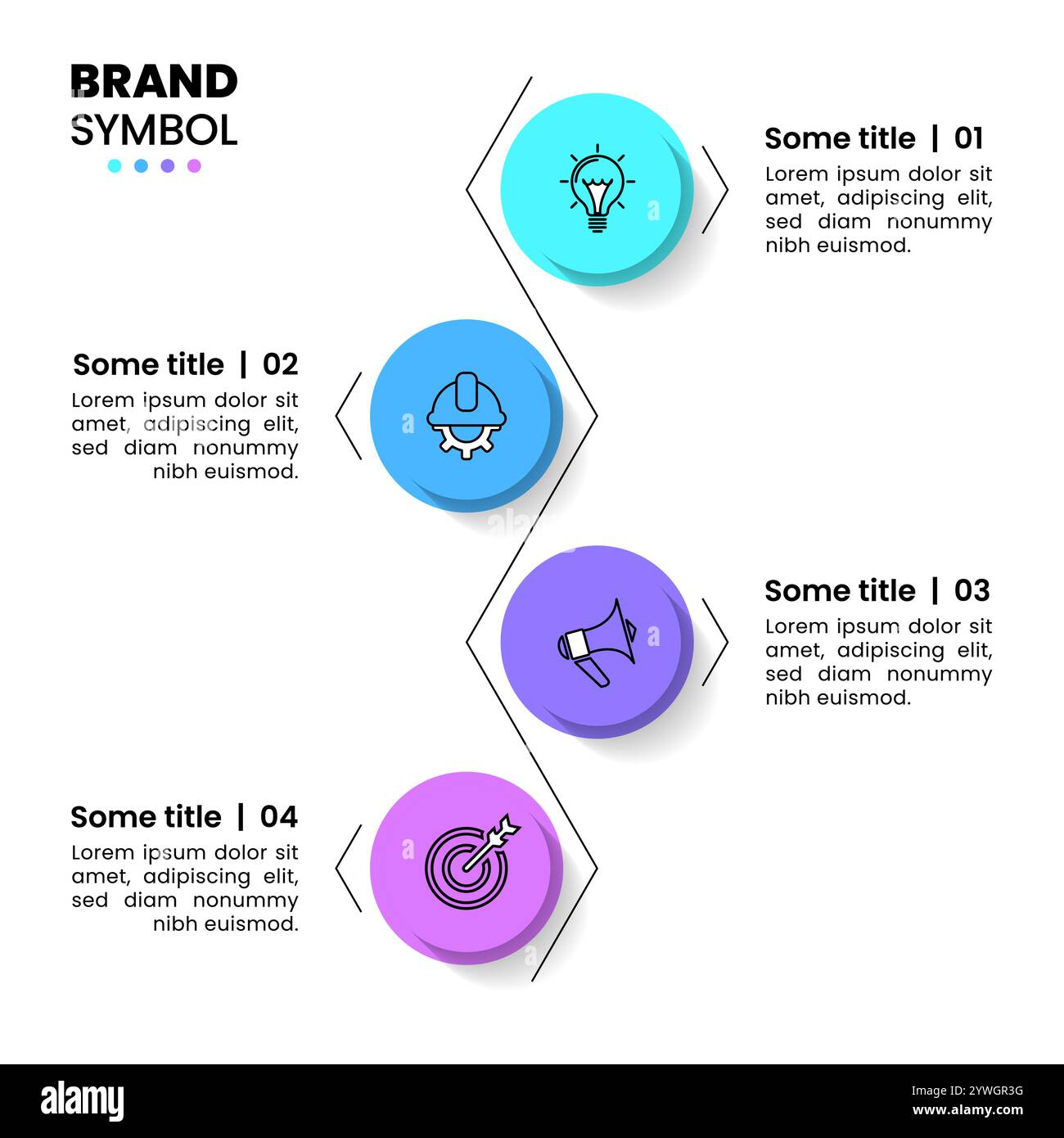 Infographic template with icons and 4 options or steps. Vertical line ...