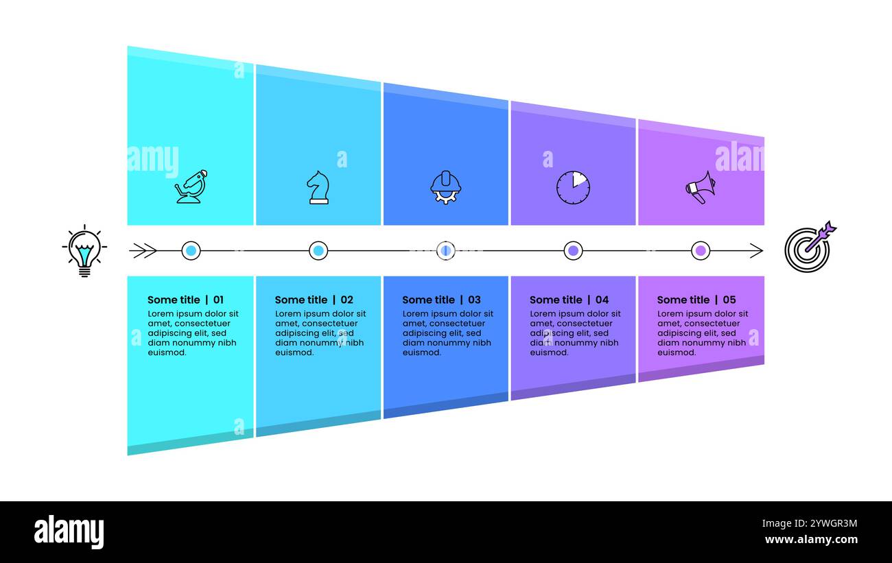 Infographic template with icons and 5 options or steps. Funnel. Can be ...