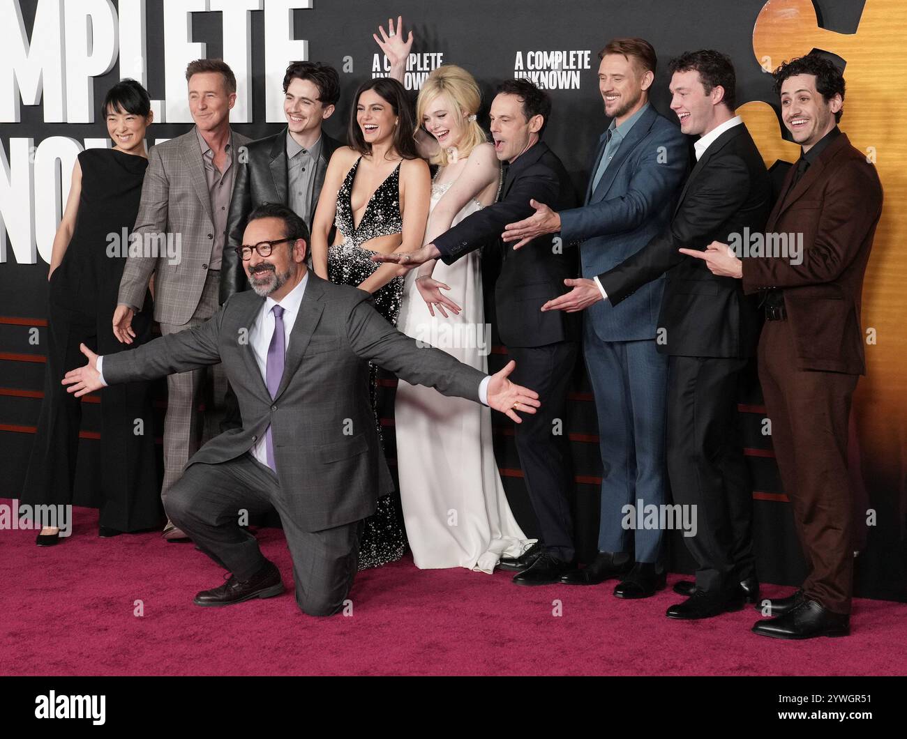 Los Angeles, USA. 10th Dec, 2024. (L-R) A COMPLETE UNKNOWN Cast & Crew ...
