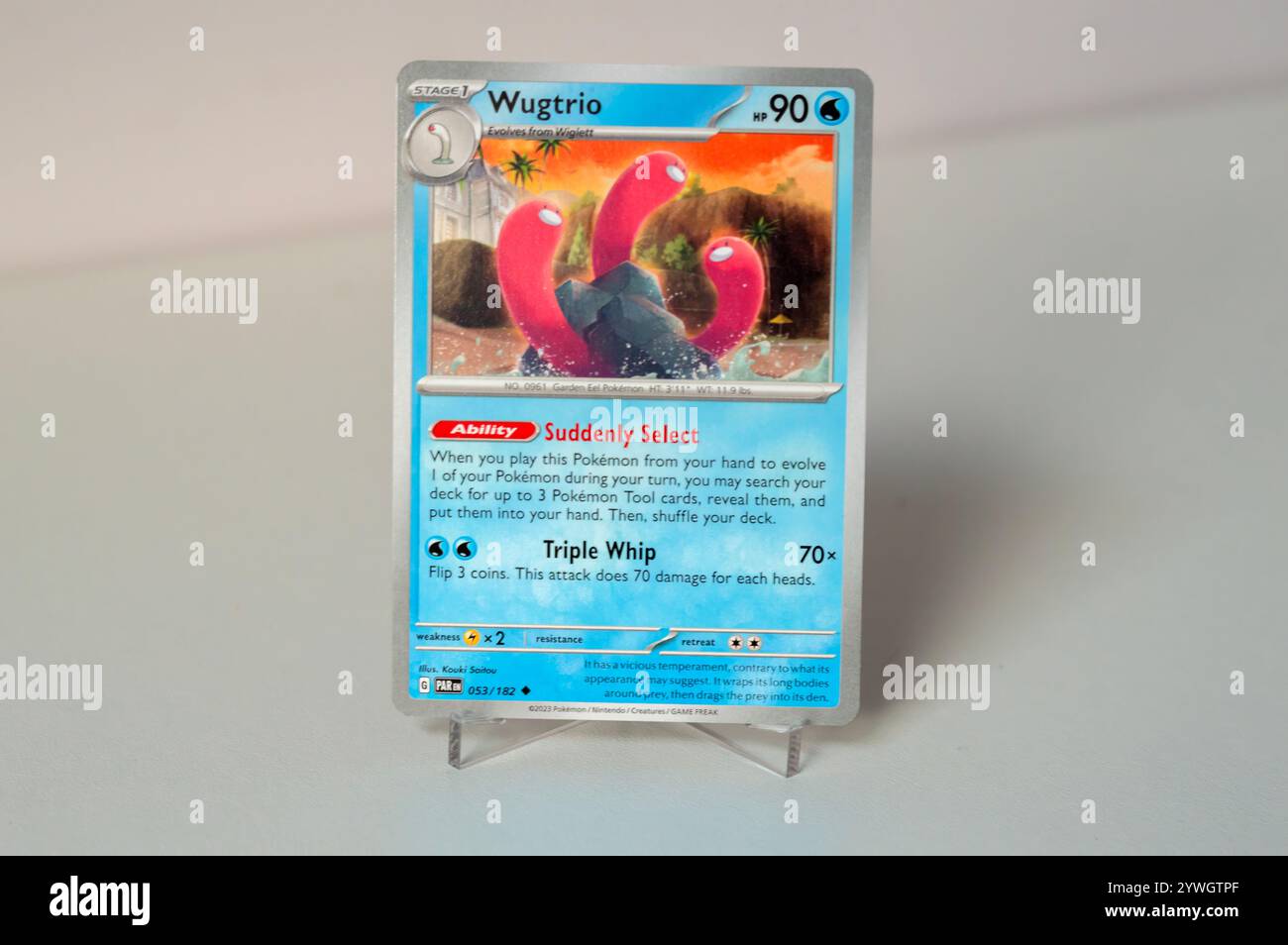 Close Up Pokemon Trading Card Wugtrio At Amsterdam The Netherlands 8-12 ...