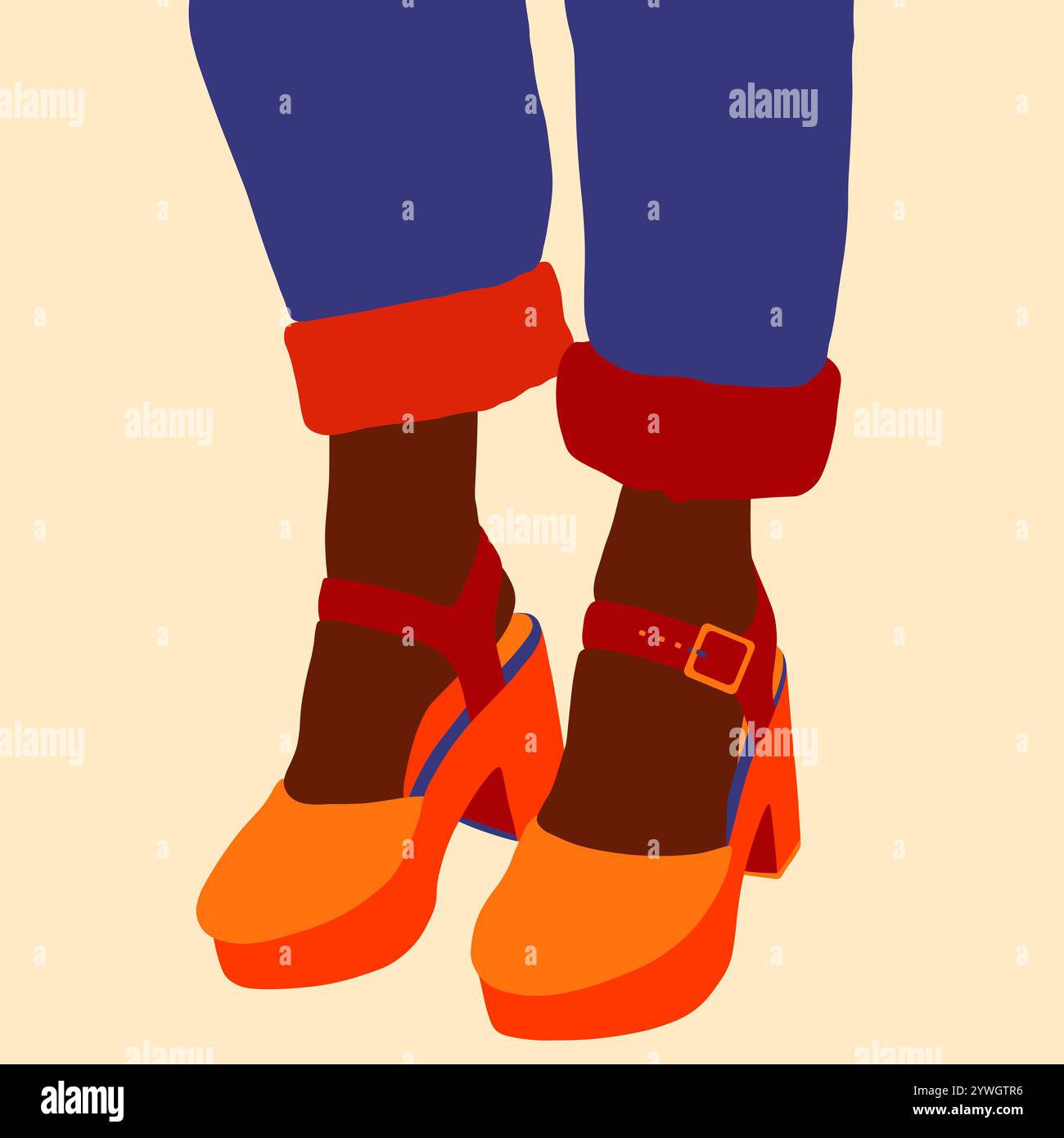 Vector illustration of female boots Stock Photo - Alamy