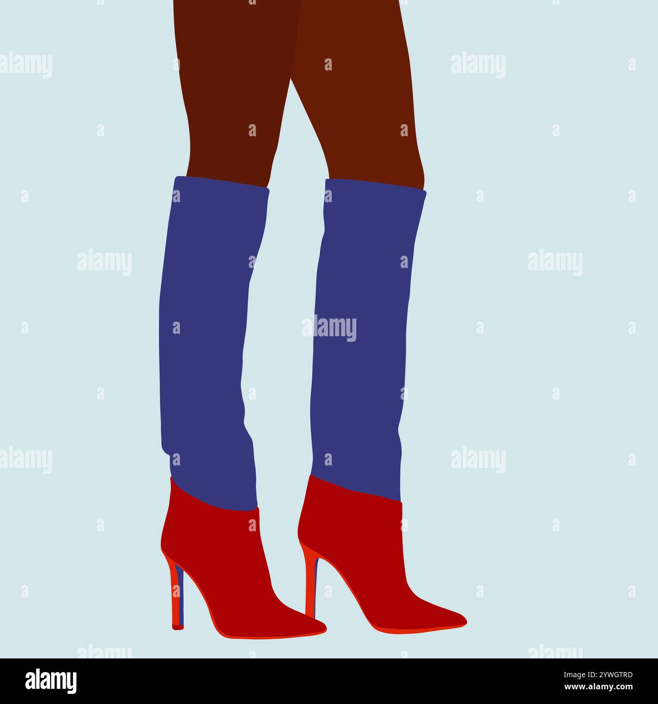 Vector illustration of female boots Stock Photo - Alamy