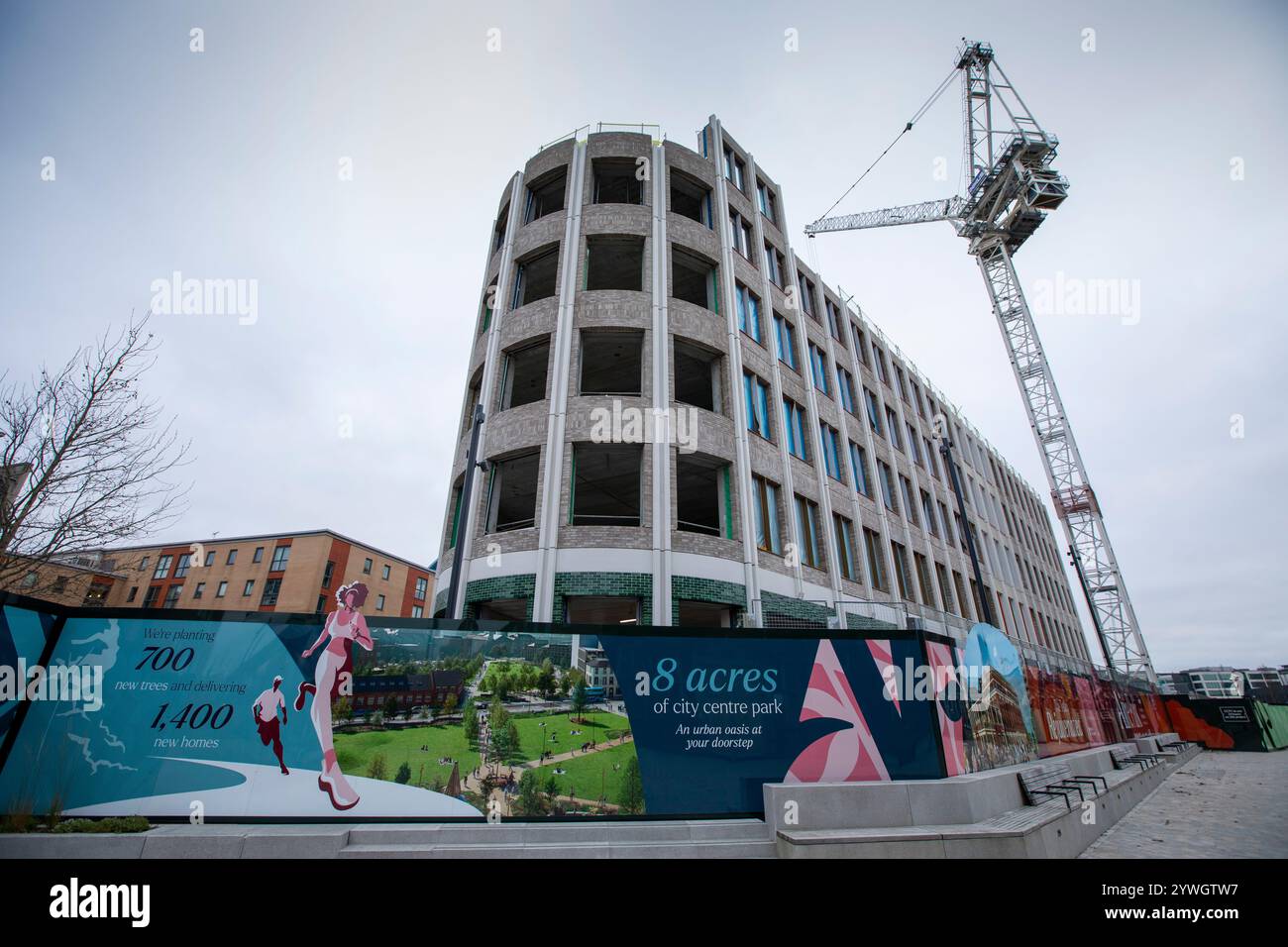 Construction and building work at Aire Park,Leeds, West Yorkshire on ...