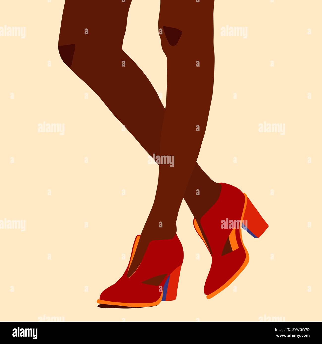 Vector illustration of female boots Stock Photo - Alamy