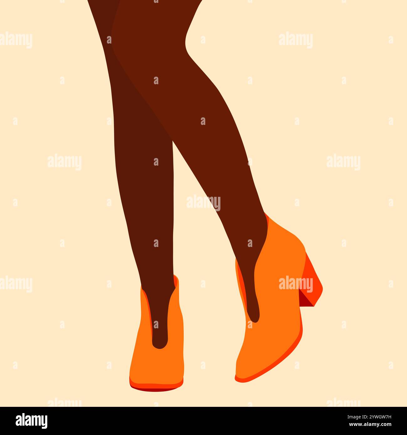 Vector illustration of female boots Stock Photo - Alamy