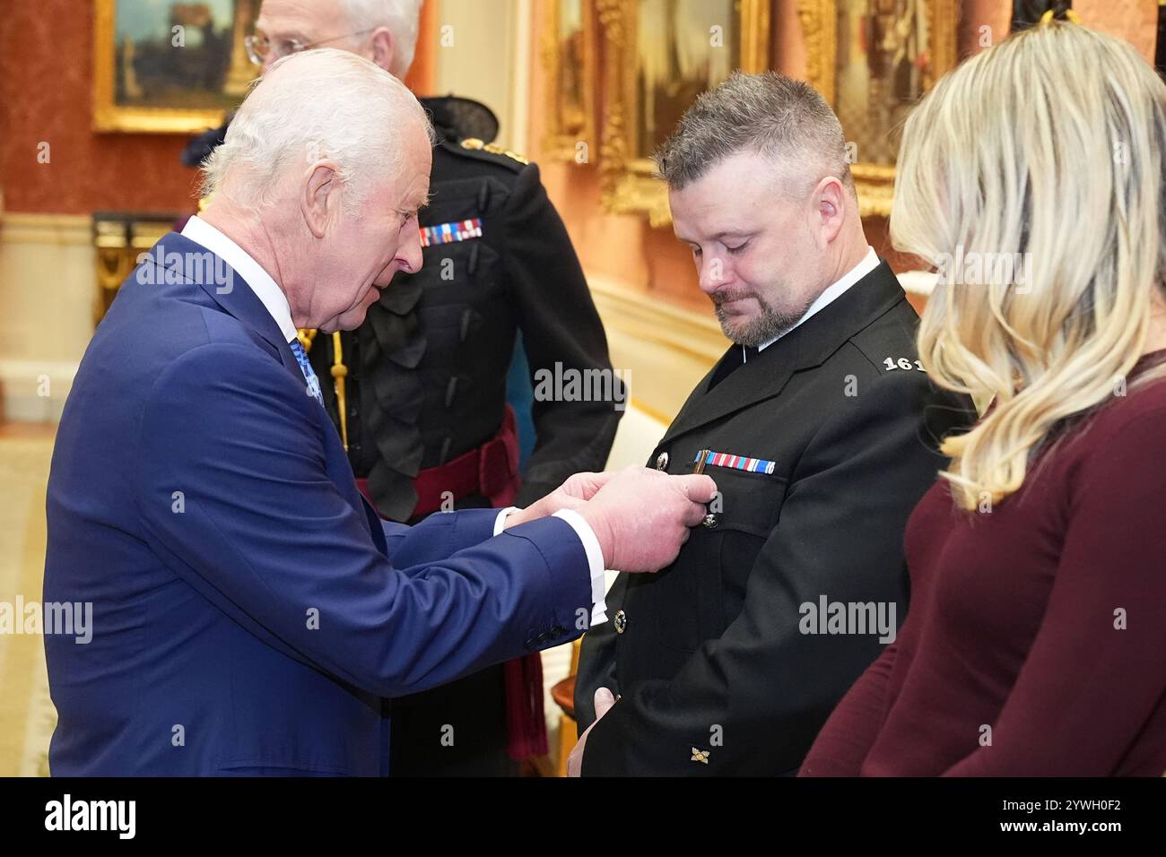 Constable Steven Denniss, Lincolnshire Police, is decorated with the ...