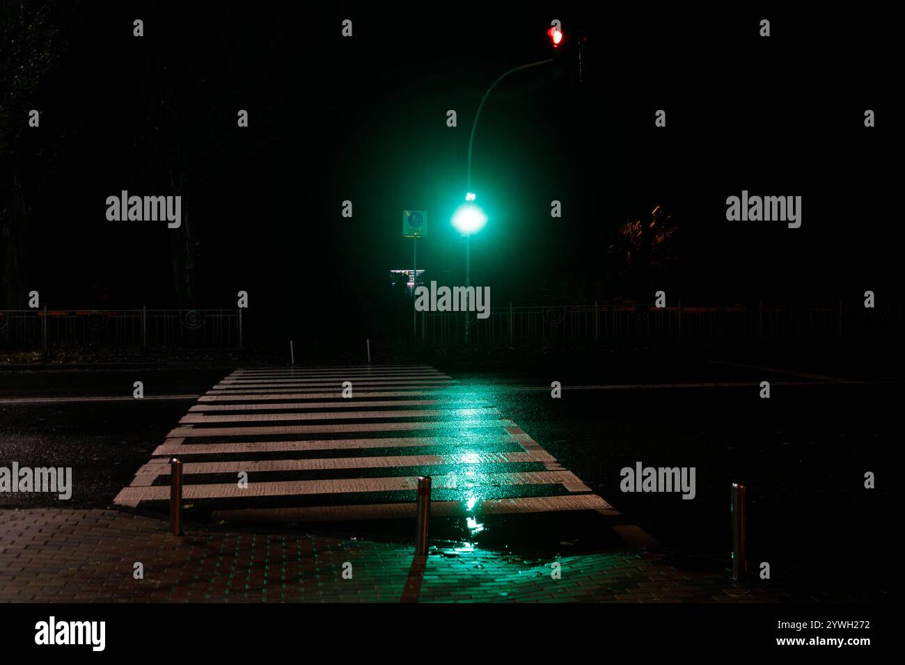 KYIV, UKRAINE- DECEMBER 7, 2024 - A traffic light goes green at a zebra ...