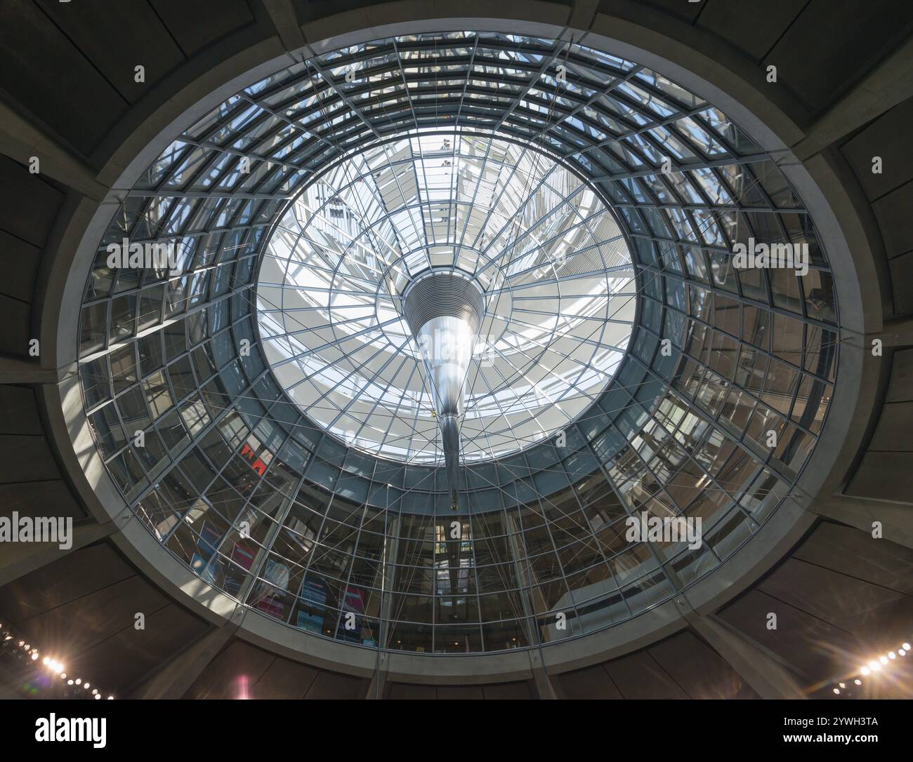 Modern glass dome with spiral design flooded with natural light ...