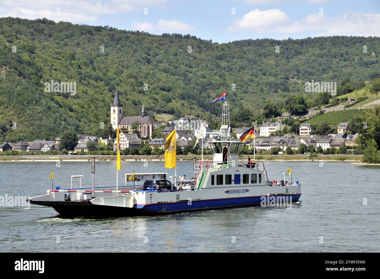 Car ferry between Niederheimbach, Rhineland-Palatinate and Lorch ...
