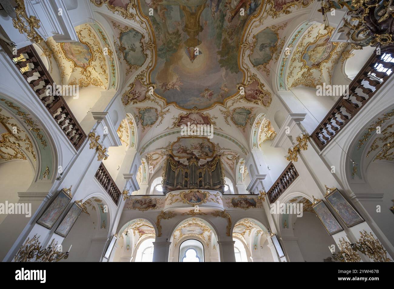 Organ loft of the Maria Bruennlein pilgrimage basilica in rococo style ...