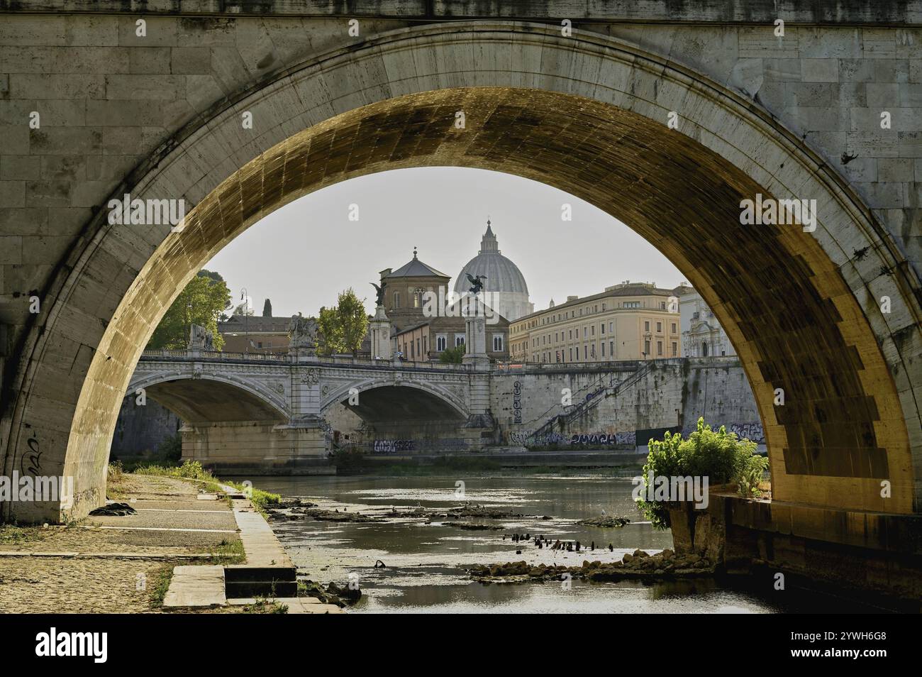 Angels' Bridge over the Tiber, behind the cathedral, St Peter's, St ...