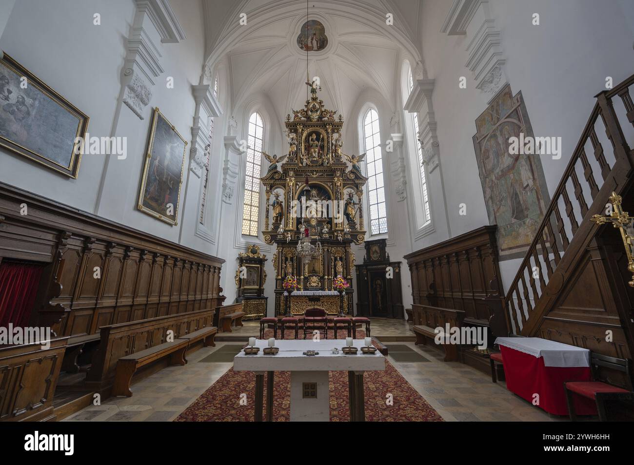 Choir stalls with the high altar from 1630, Catholic parish church of ...