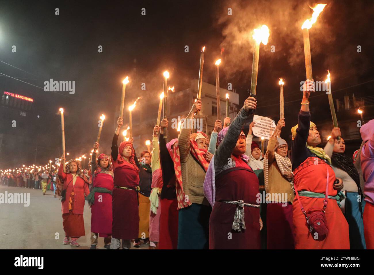 Meira Paibis activists held torches in Imphal, demanding justice for a ...