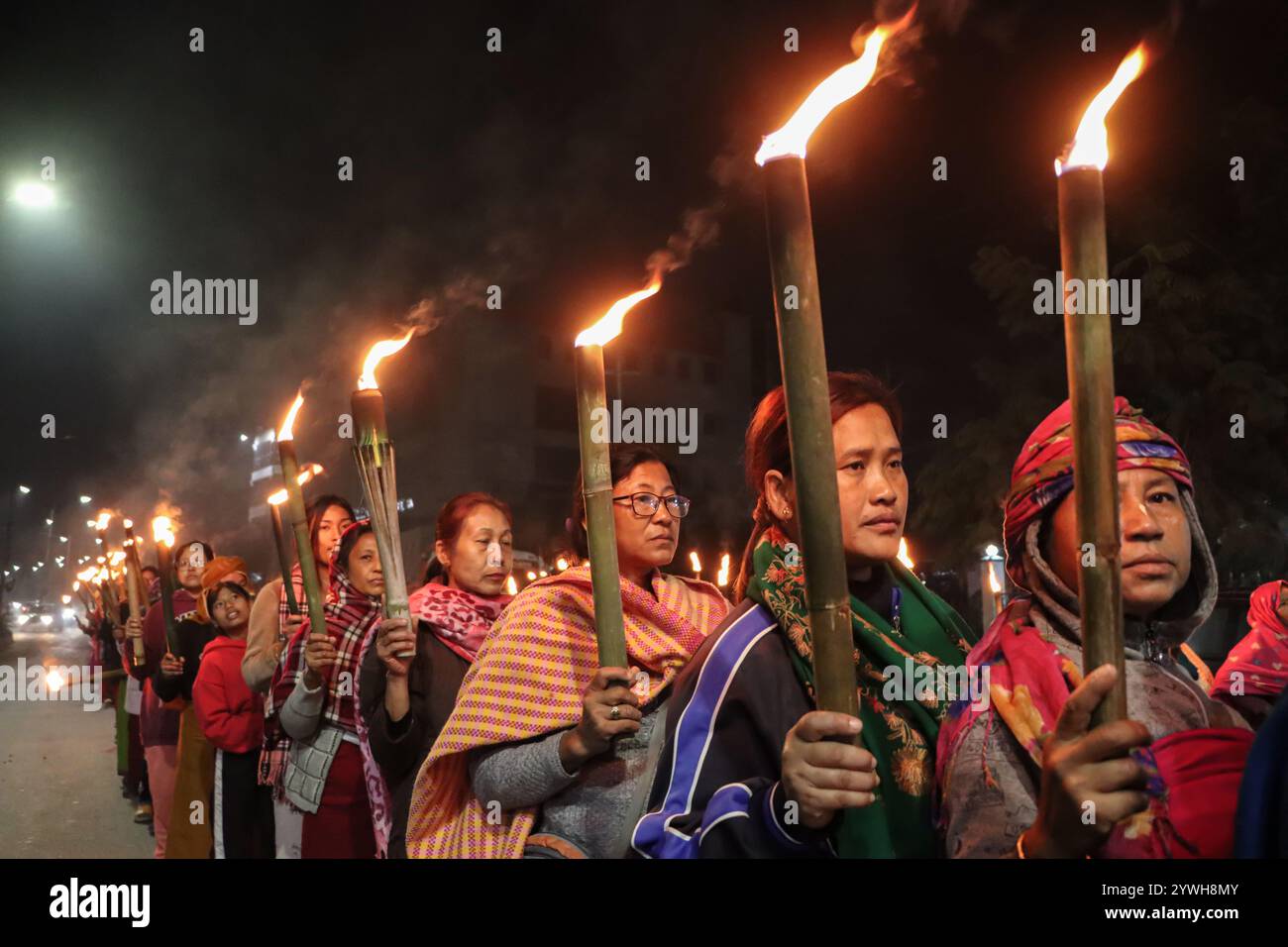 Meira Paibis activists held torches in Imphal, demanding justice for a ...