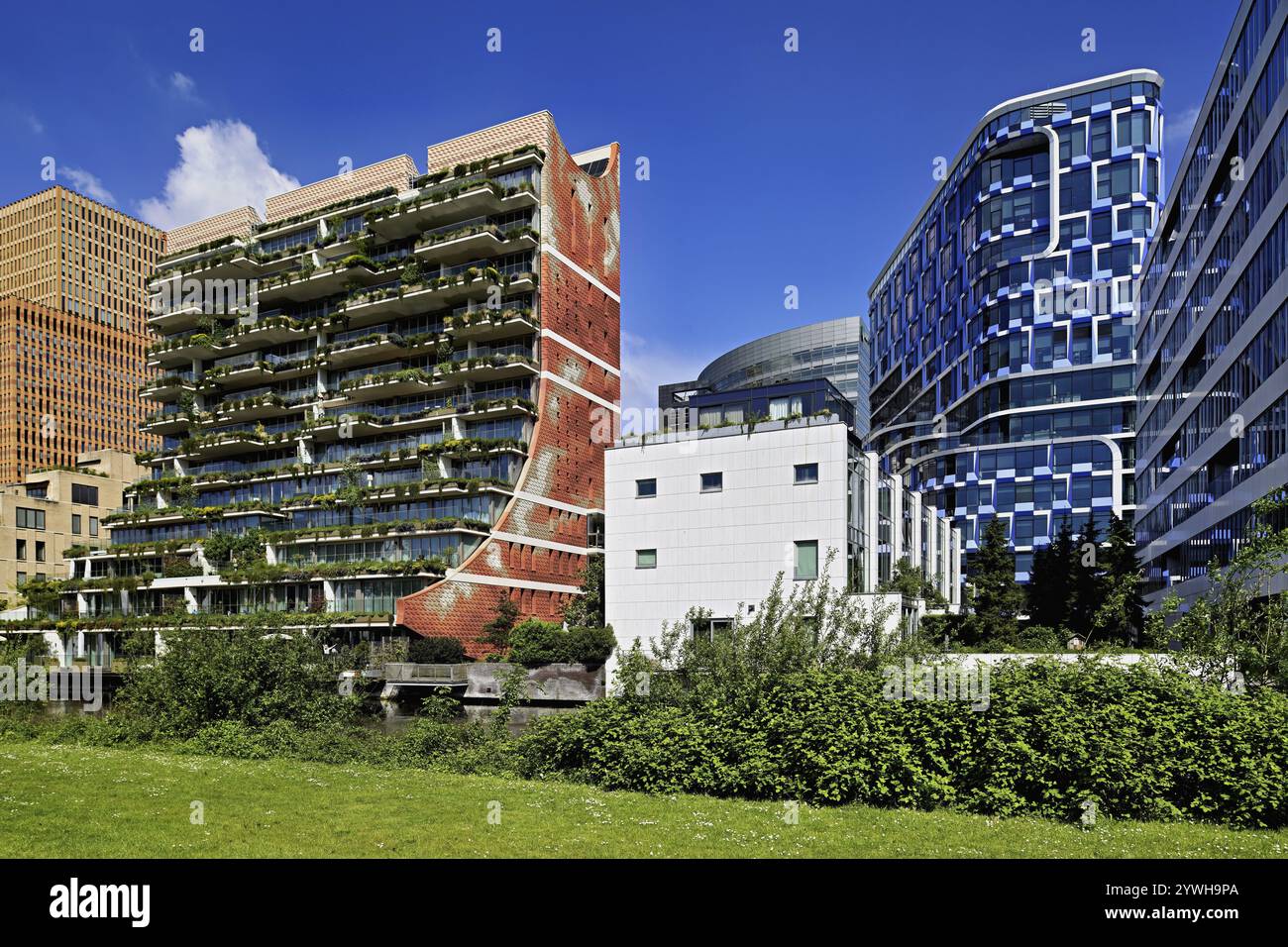 Left residential building The George, architects dok, right office ...