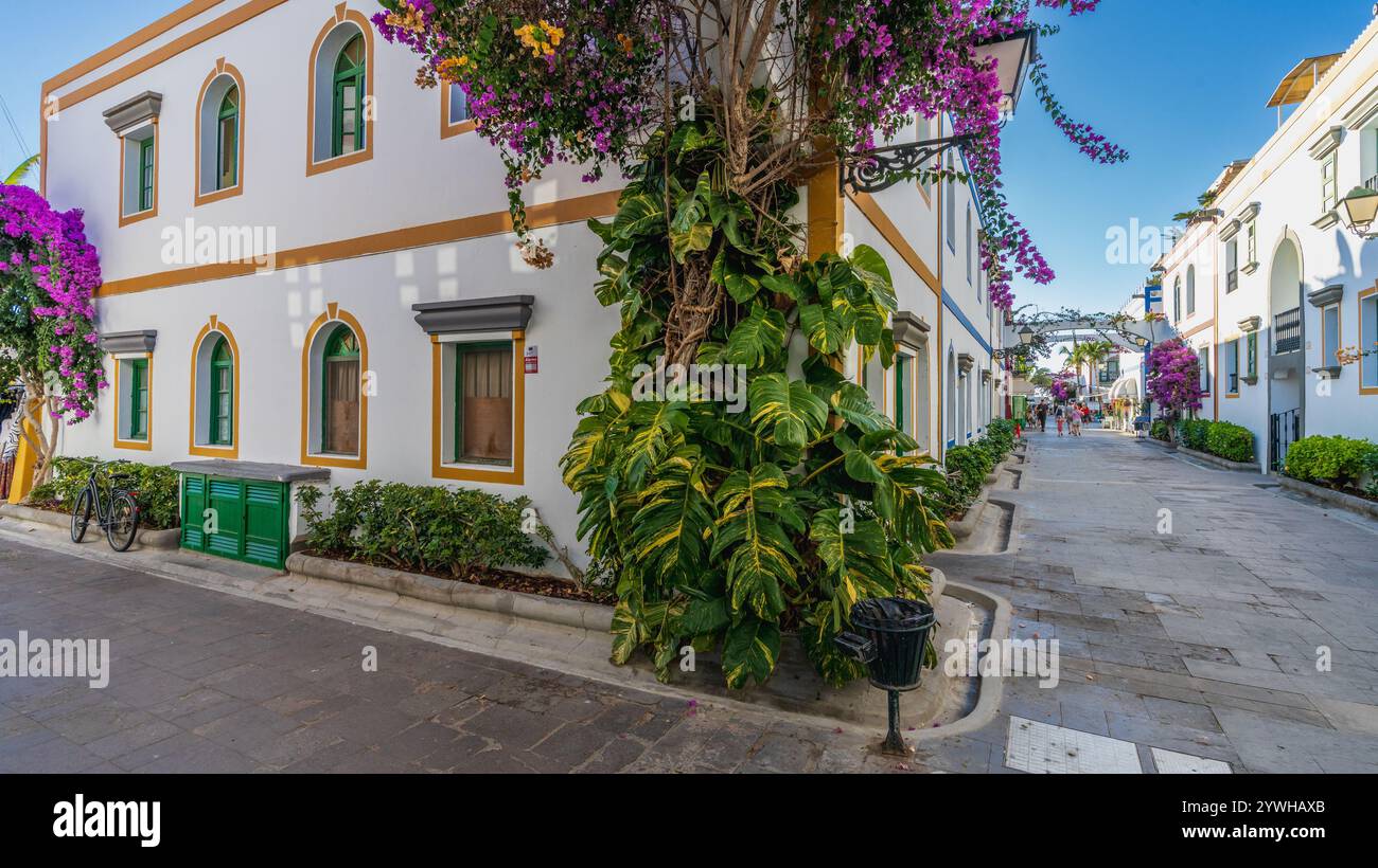 Puerto de Mogan, Spain, November 5, 2024. Colorful streets of Puerto de ...