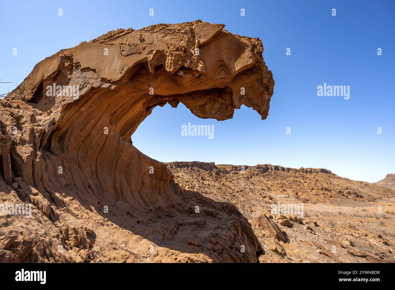 Lion's Mouth rock formation, Twyfelfontein, desert landscape, Kunene ...