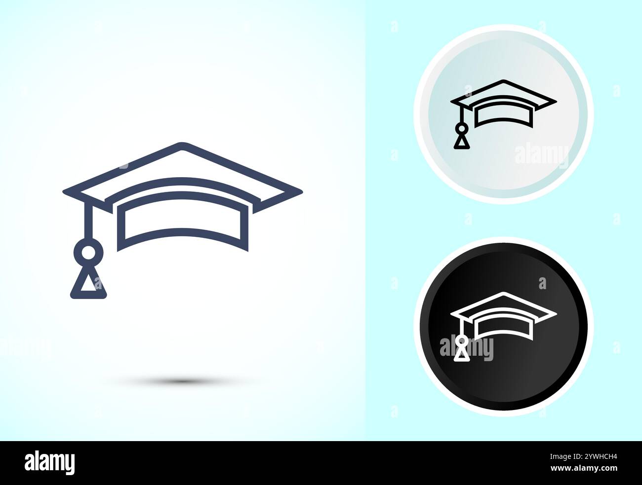 Graduation hat icon design, academic cap icon for apps and websites ...