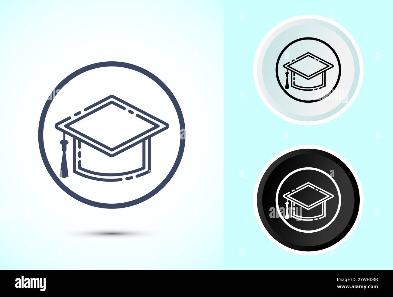 Graduation hat icon design, academic cap icon for apps and websites ...
