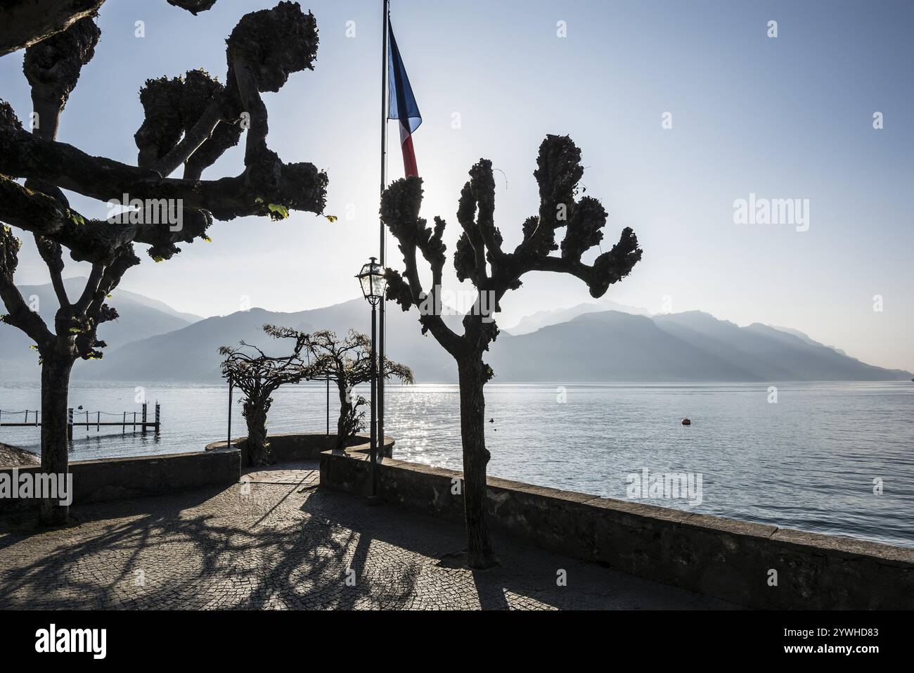 Lake promenade, morning mood, spring, Menaggio, Como province, Lake ...