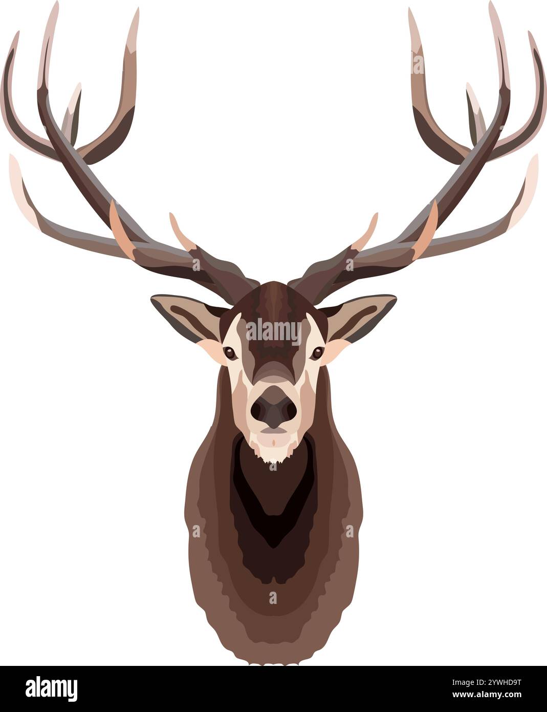 Deer head with horns for banners, flyers, posters, cards. Reindeer head ...