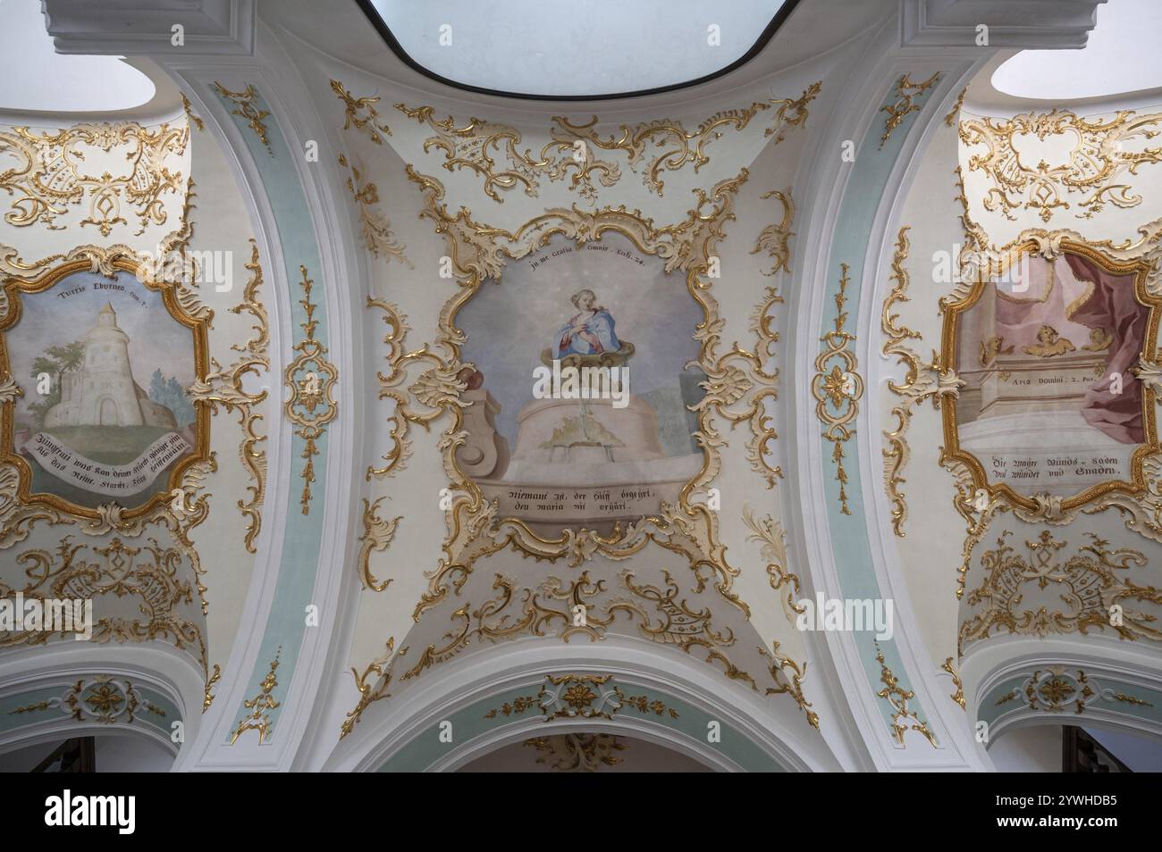 Rococo vault with ceiling painting, Maria Bruennlein pilgrimage ...