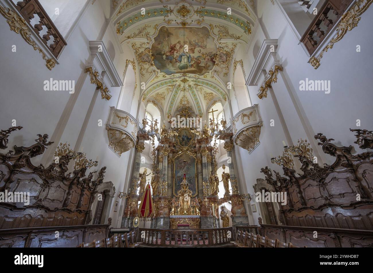Choir room with basilica insignia of the Maria Bruennlein pilgrimage ...