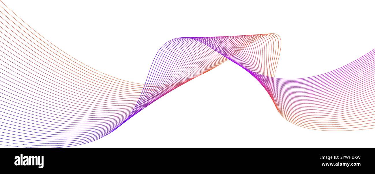 A smooth, flowing wave pattern in vibrant gradients of blue, purple ...