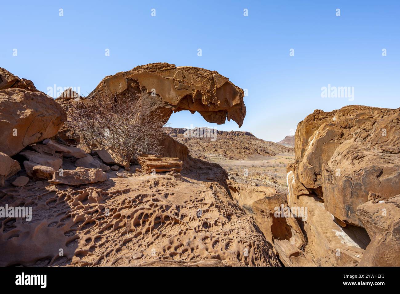 Lion's Mouth rock formation, Twyfelfontein, desert landscape, Kunene ...