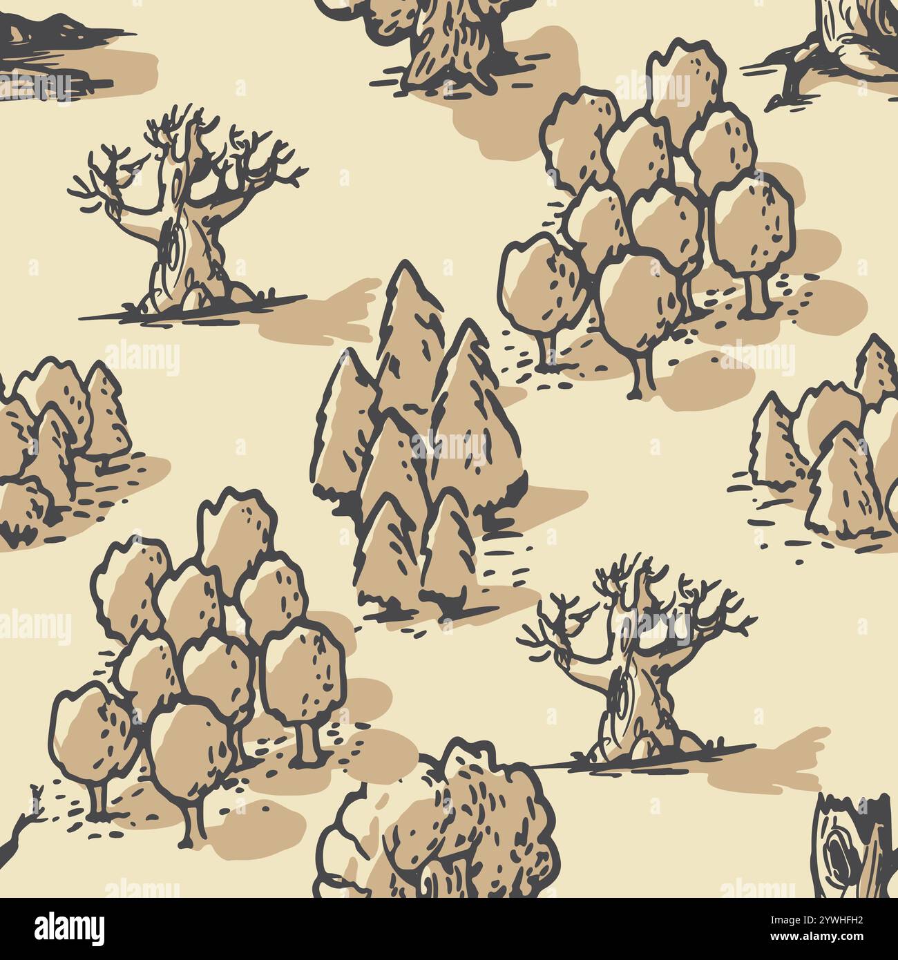 Woodland park forest aerial view Stock Vector Images - Alamy