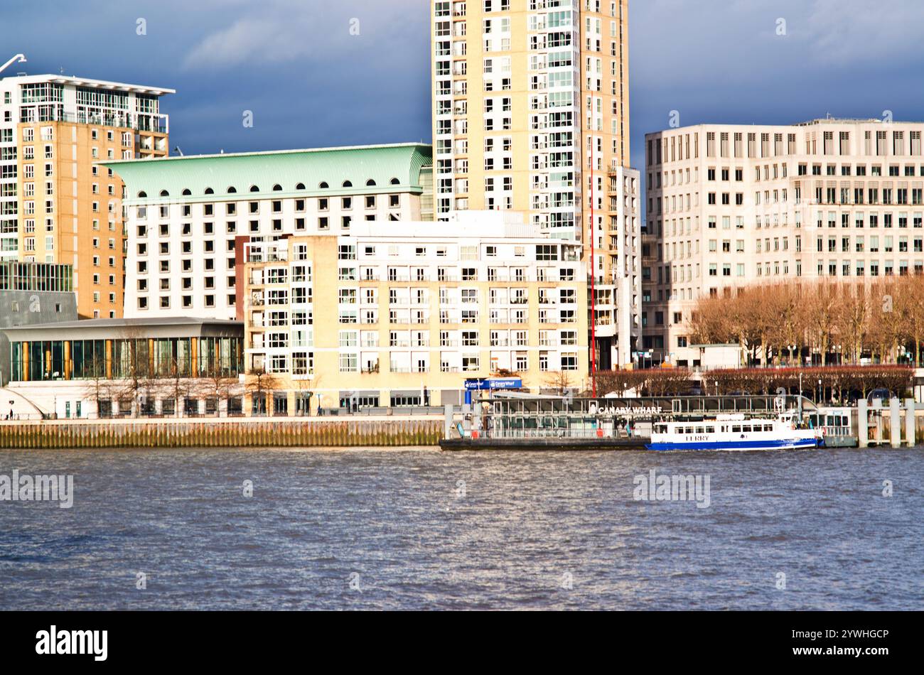 Canary Wharf Ferry Pier, Westferry, London, England Stock Photo - Alamy