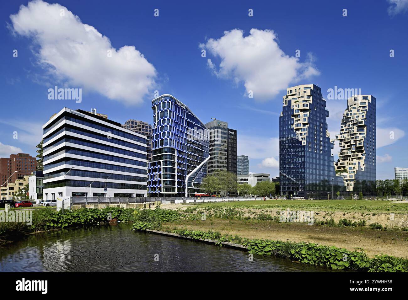 Skyline with office buildings NautaDutilh, Symphony, towers, Symphony torens, ABN AMRO Bank, The ...