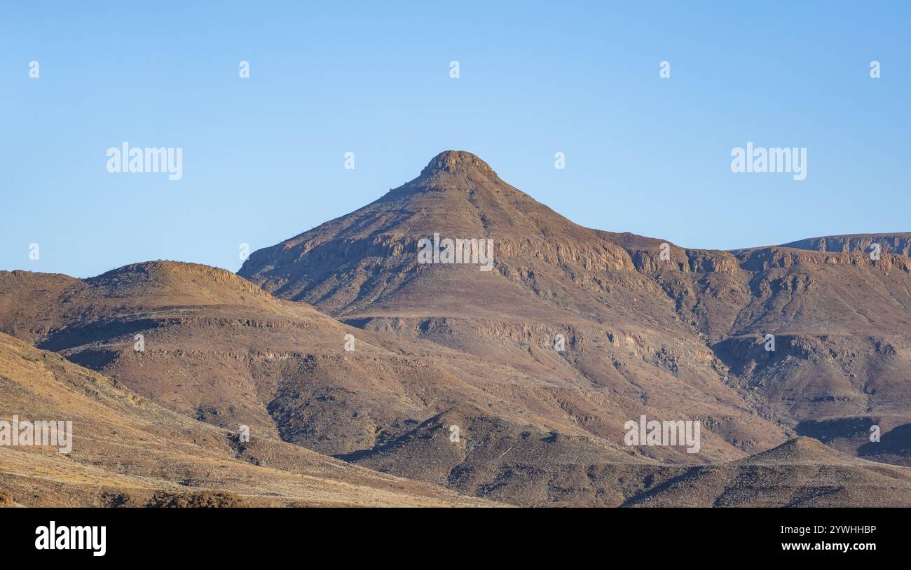 Table mountains, barren dry desert landscape, Damaraland, Kunene ...