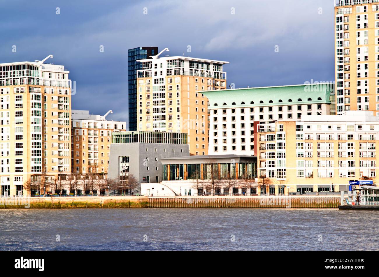 Canary Wharf Ferry Pier, Westferry, London, England Stock Photo - Alamy