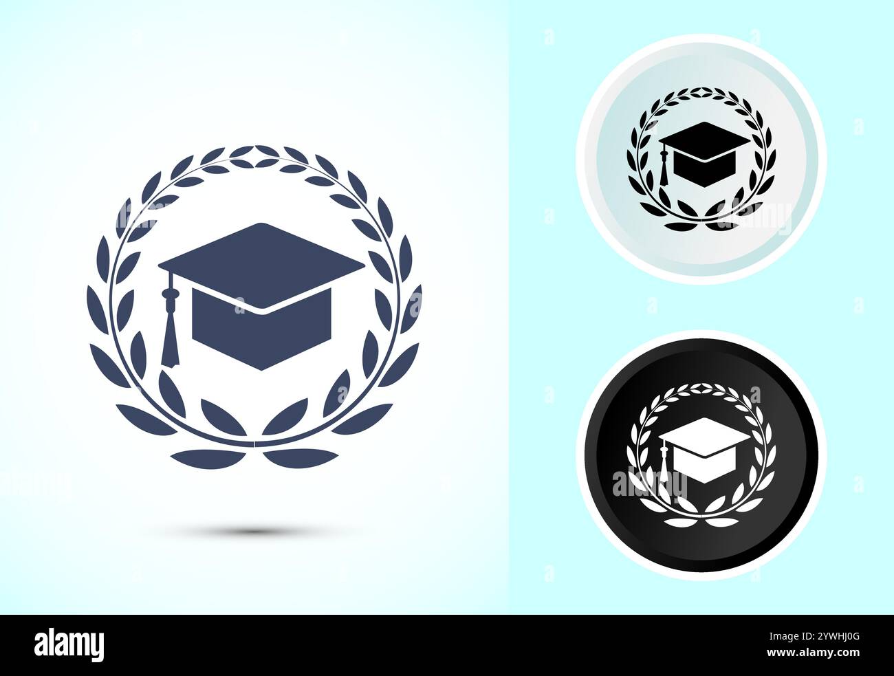 Graduation hat icon design, academic cap icon for apps and websites ...