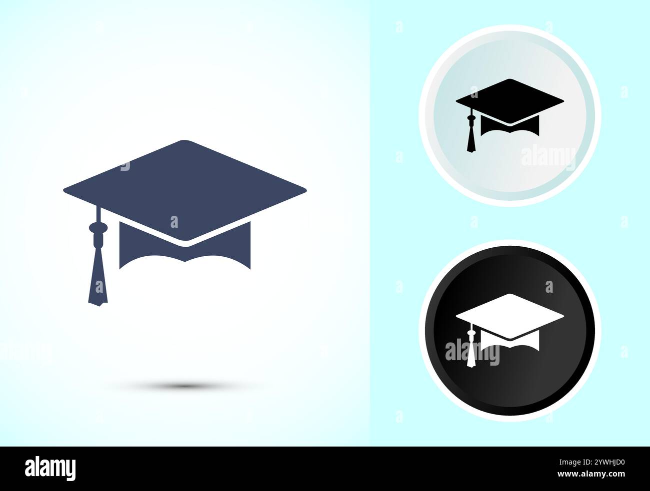 Graduation hat icon design, academic cap icon for apps and websites ...
