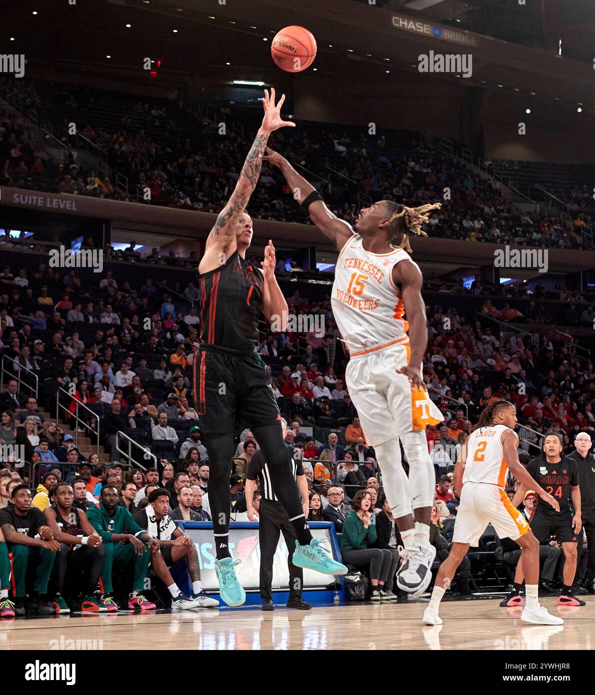 New York City, US, Dec 10, 2024. Miami Hurricanes center Lynn Kidd (1 ...